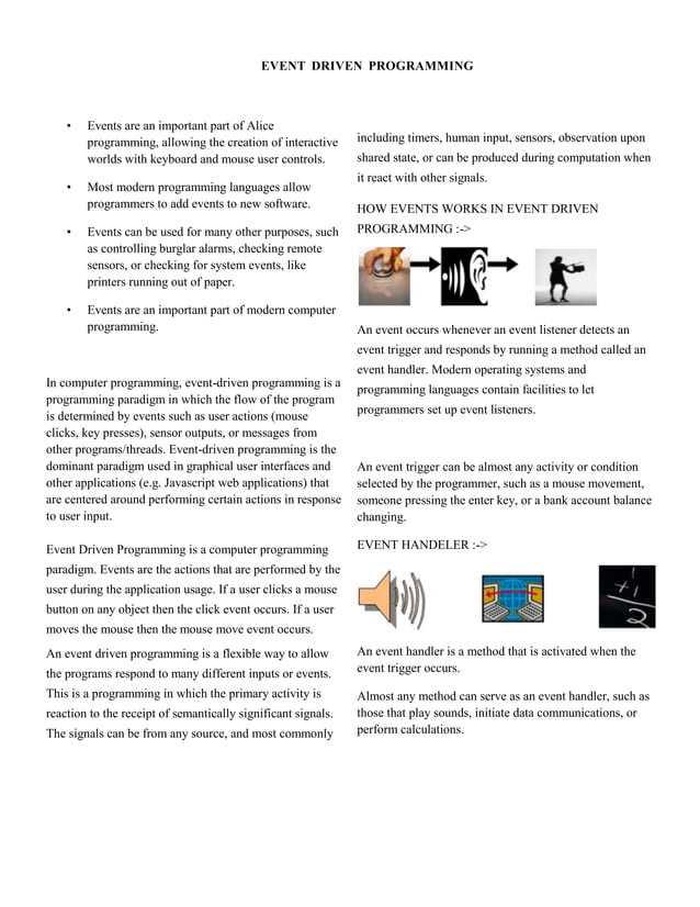 Event oriented programming | PDF