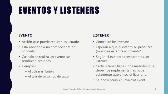 Eventos Y Listeners En Java Swing