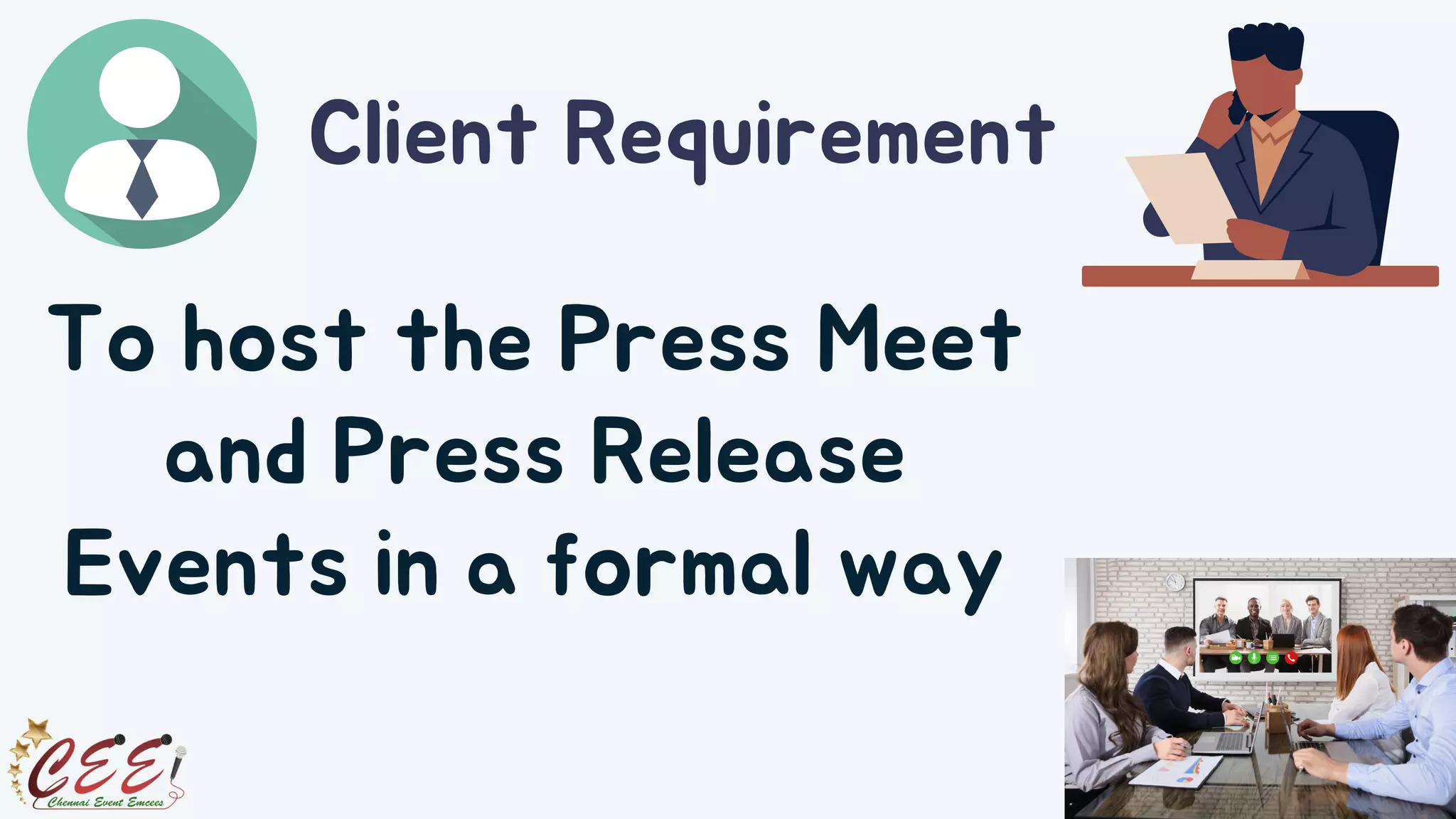 Event Plan for Press Meet by Chennai Male Emcee Thamizharasan ...