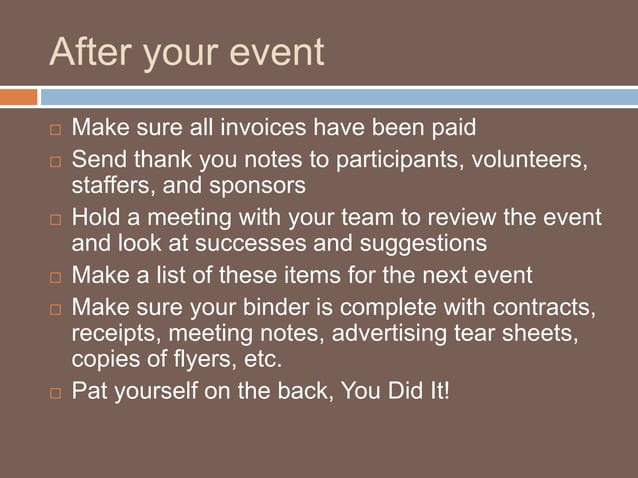 Event planning 101 | PPTX