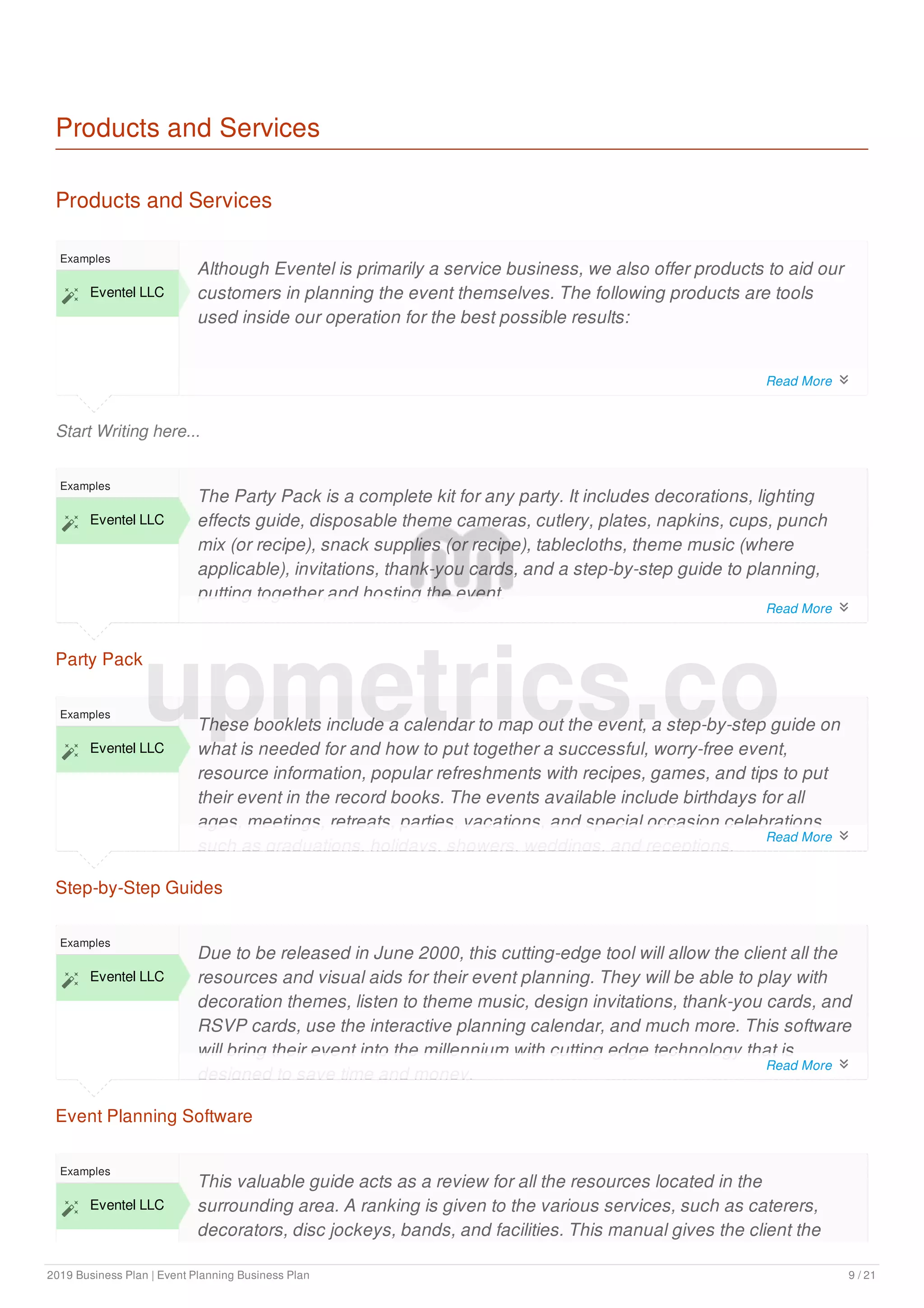 Event planning business plan example | PDF