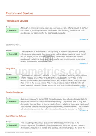 Event planning business plan example | PDF