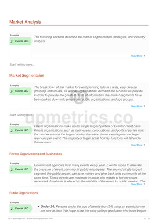 Event planning business plan example | PDF