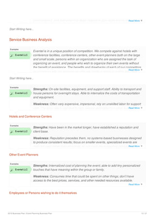 Event planning business plan example | PDF