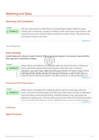 Event planning business plan example | PDF