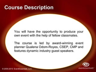 Event & Meeting Planning Certificate Program (Sept 4- Dec 4, 2013) (Atlanta Area) | PPT