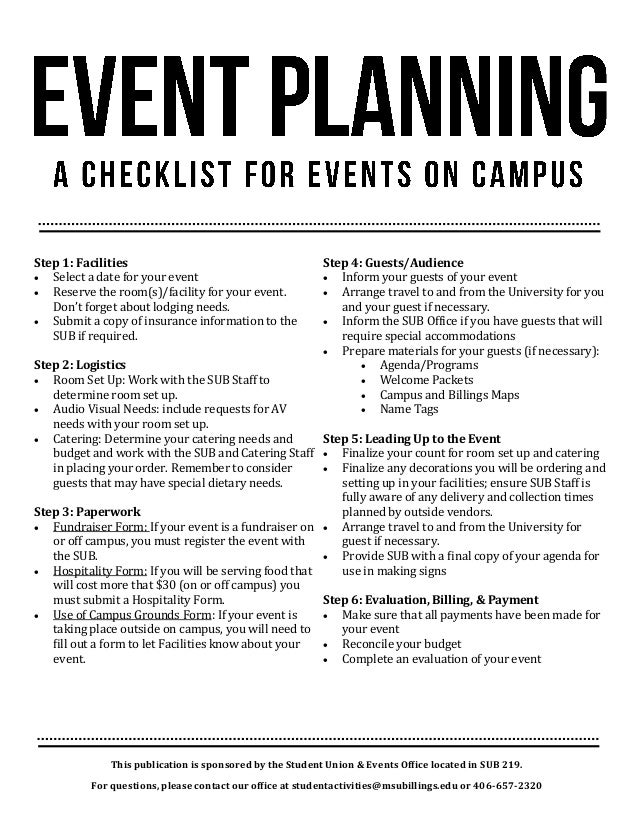 Event Planning Checklist Event Planning Checklist