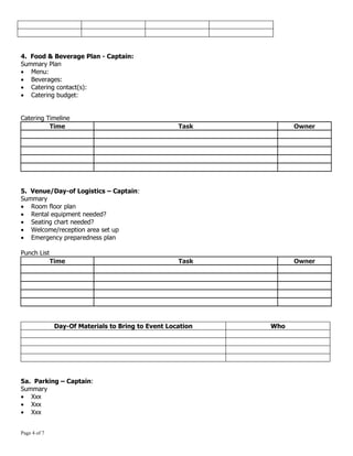Event Plan Template | DOC