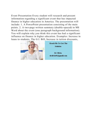 Event Presentation Every student will research and present informati.docx