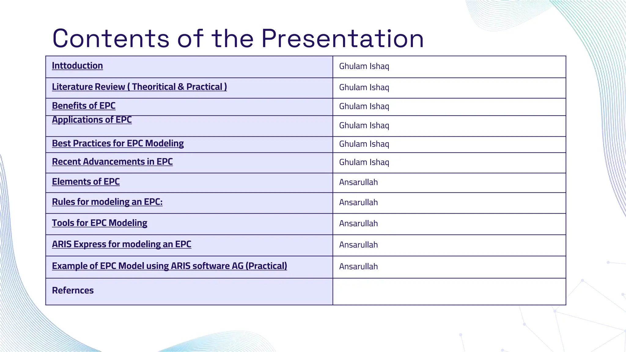 Event Process Chain (EPC) Presentation.pptx | Computer Software and Applications | Computing