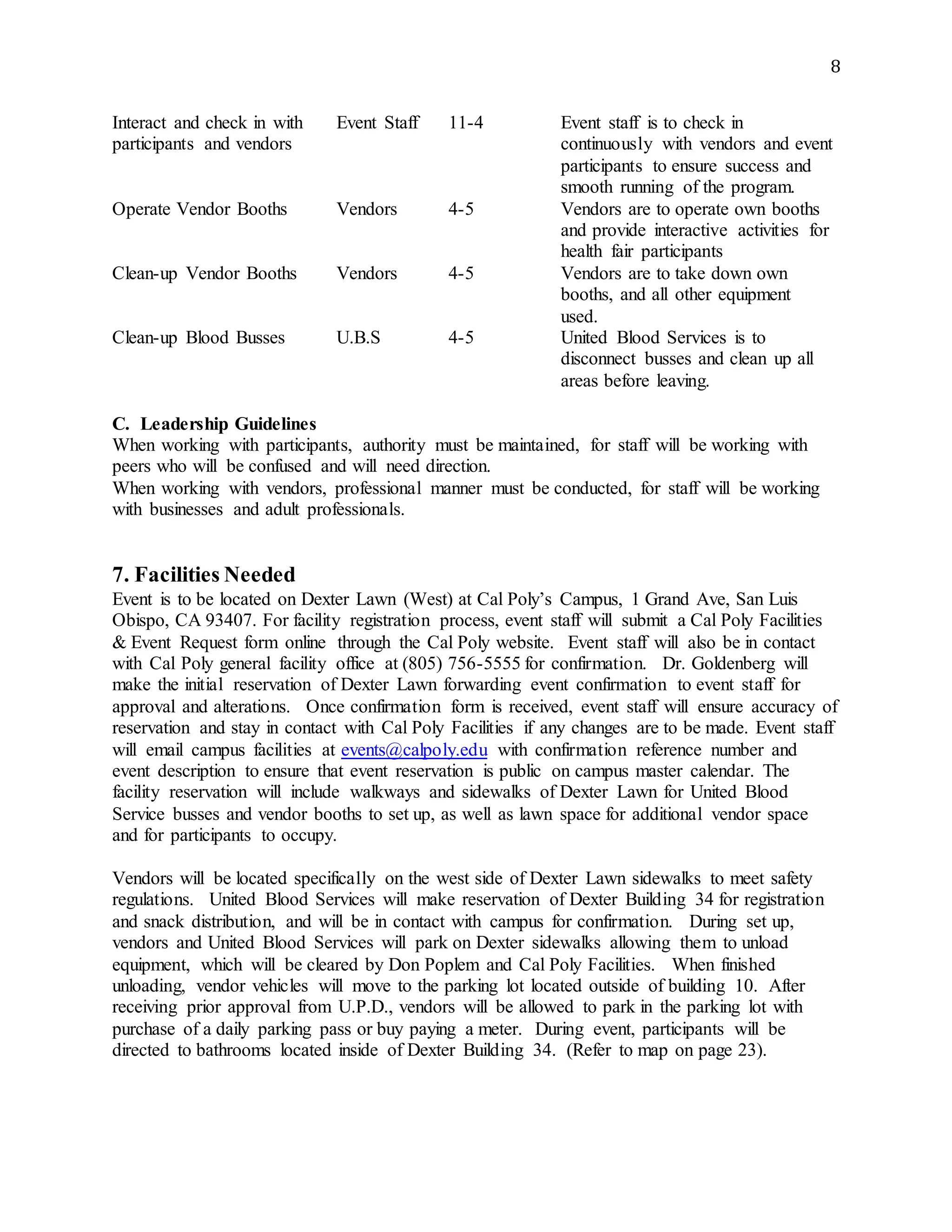 Health Fair Program Plan | DOCX