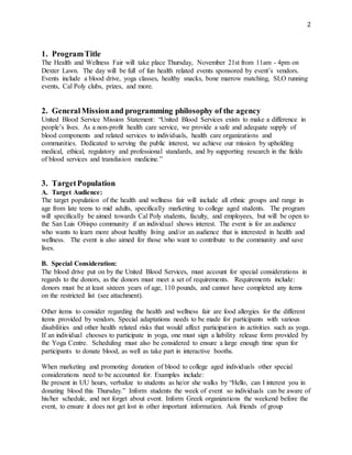 Health Fair Program Plan | DOCX