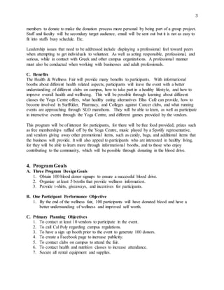 Health Fair Program Plan | DOCX