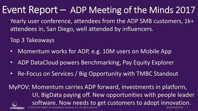 Event Report - ADP Meeting of the Minds 2017 - ADP steams ahead - all ...