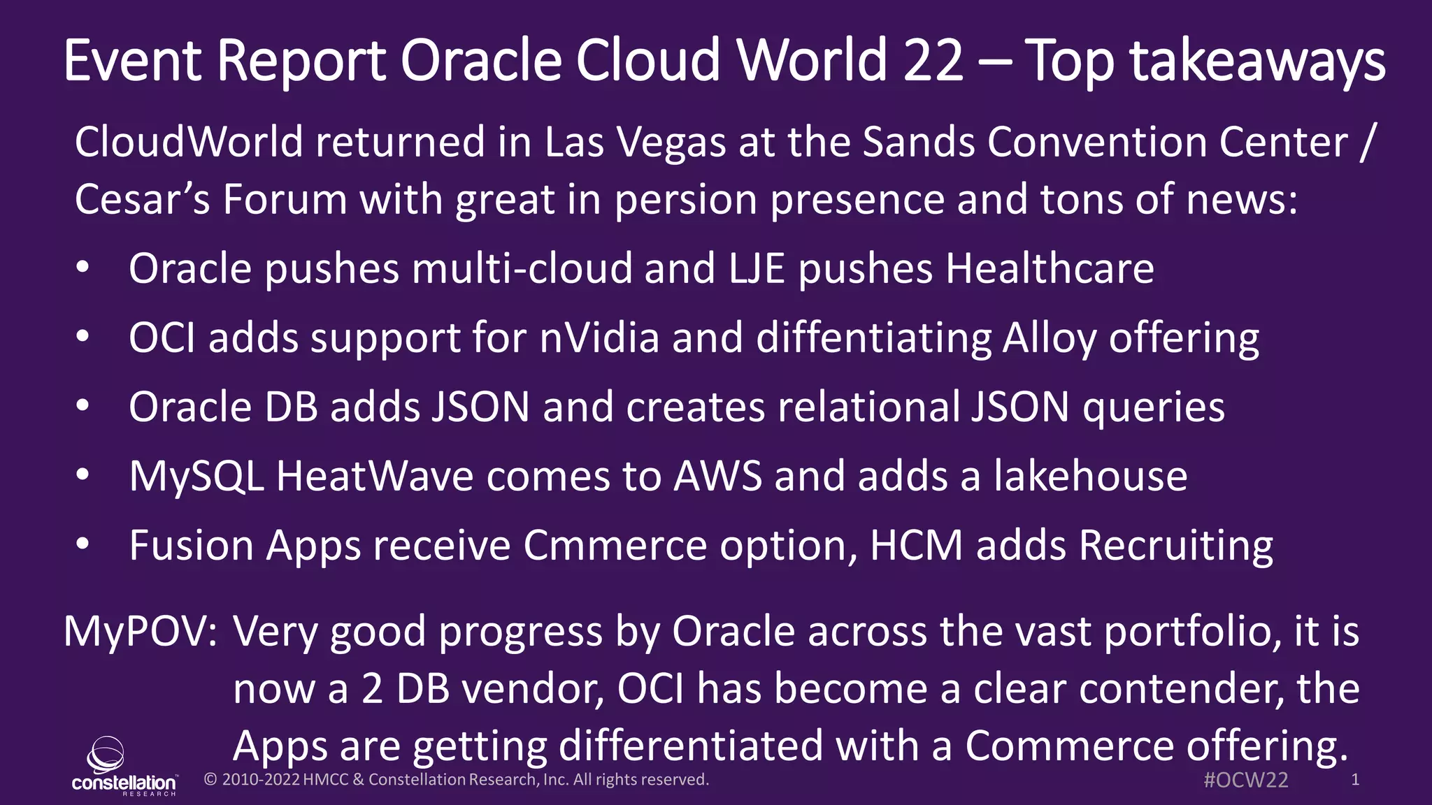 Event Report - Oracle Cloud World 2022 | PDF | Cloud Computing | Internet