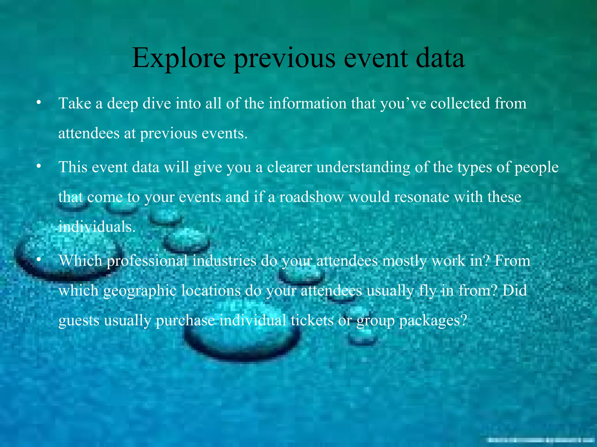 Event roadshow planning | PPT