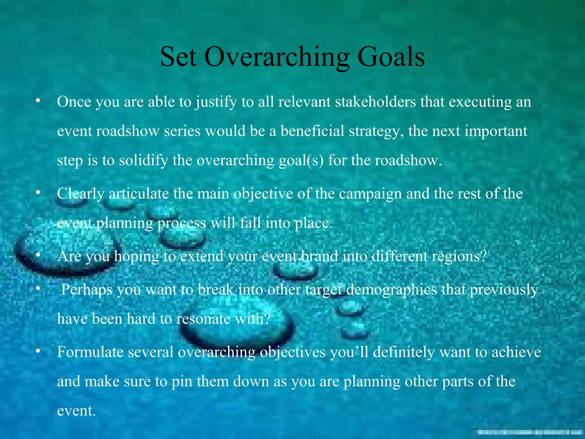 Event roadshow planning | PPT