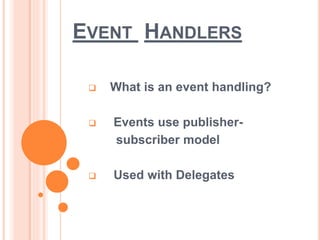 C# Events | PPT