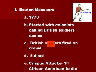 Events Leading To The American Revolutionary War | PPT | War and Conflicts