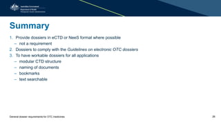 General dossier requirements for OTC medicines | PPTX