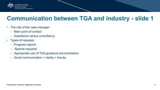 Prescription medicine registration process - Industry and TGA ...