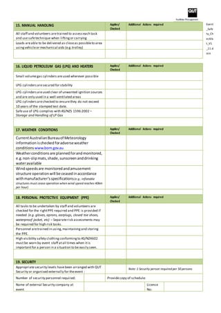 Event safety checklist | DOCX