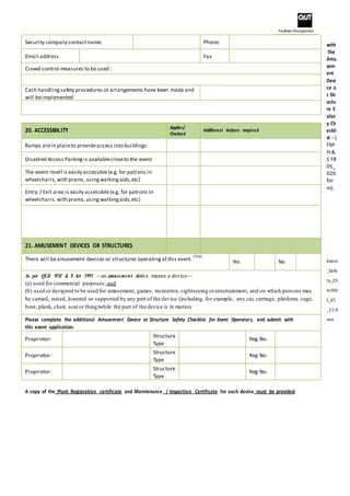 Event safety checklist | DOCX