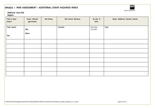 Event safety checklist | DOCX