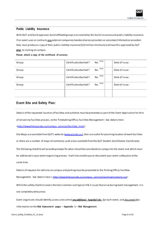 Event safety checklist | DOCX