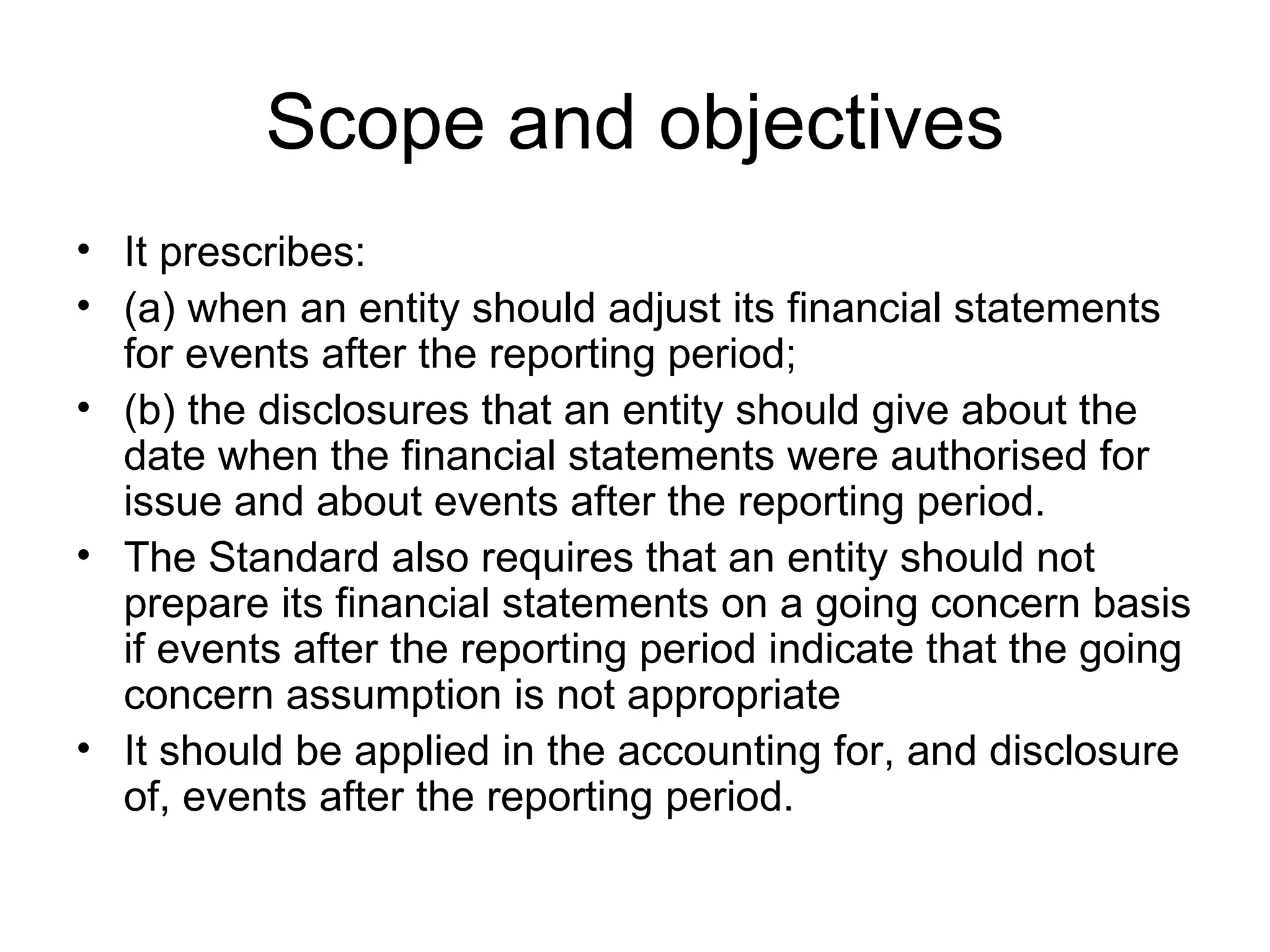 Events after the reporting period – ias 10 | PPT