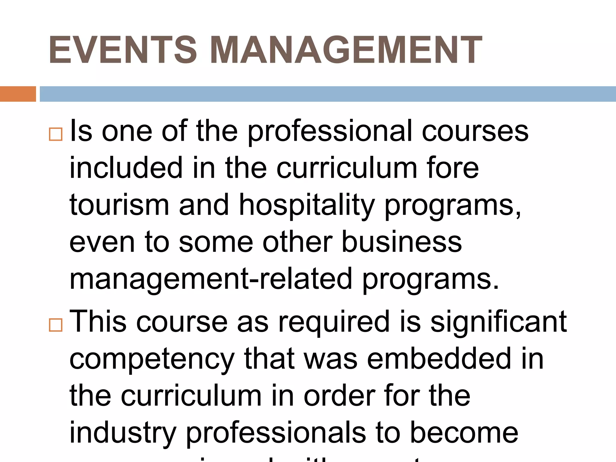 Events and event management | PPTX