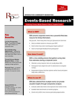 Events Based Research Ebr | PDF