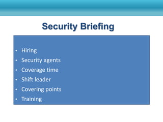 Event security brief | PPTX