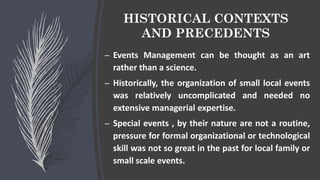 Events History, Characteristics & Advantages | PDF