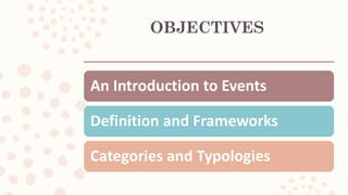 Events Intro, Framework & Typologies | PDF