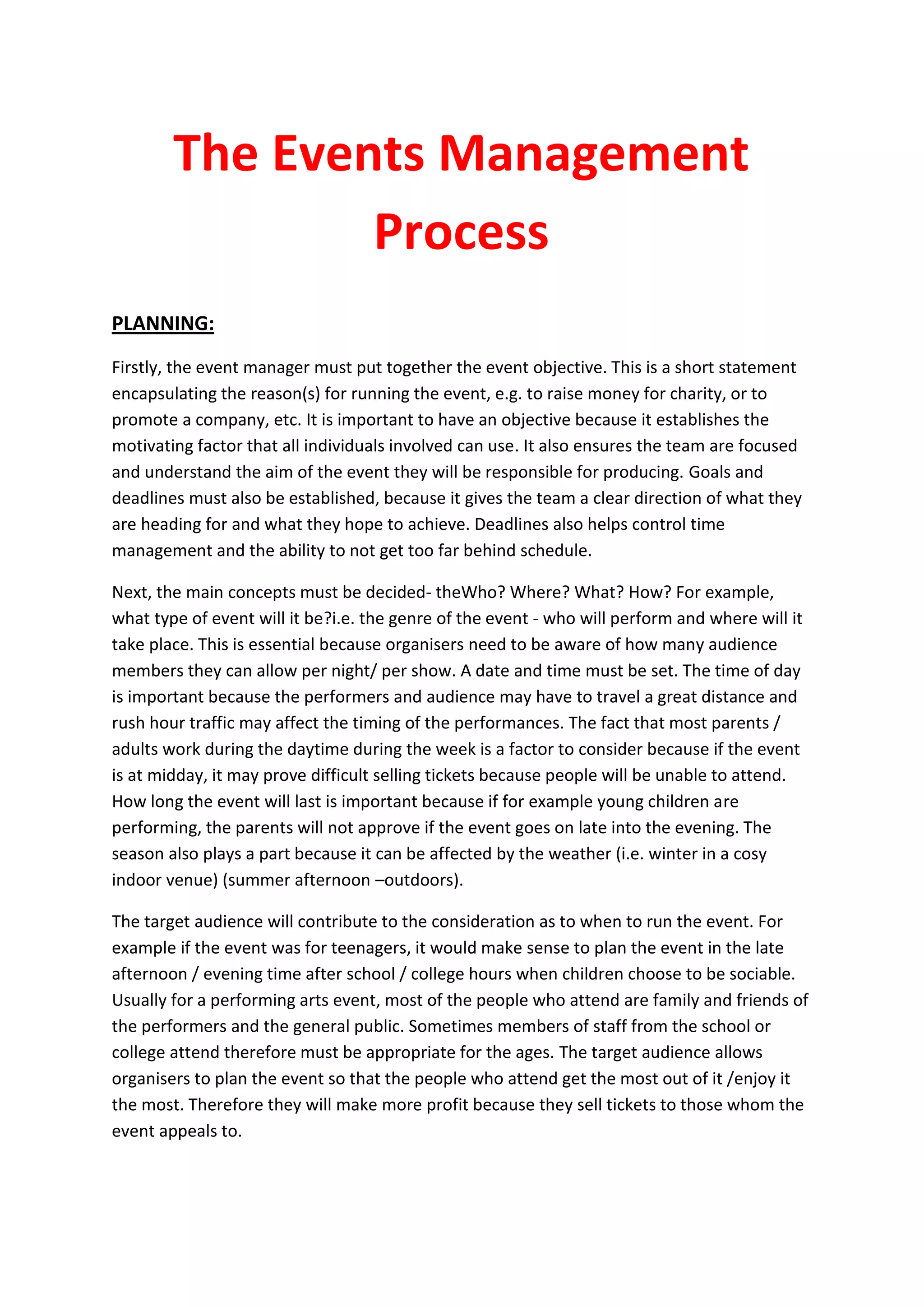 Events management process | DOCX