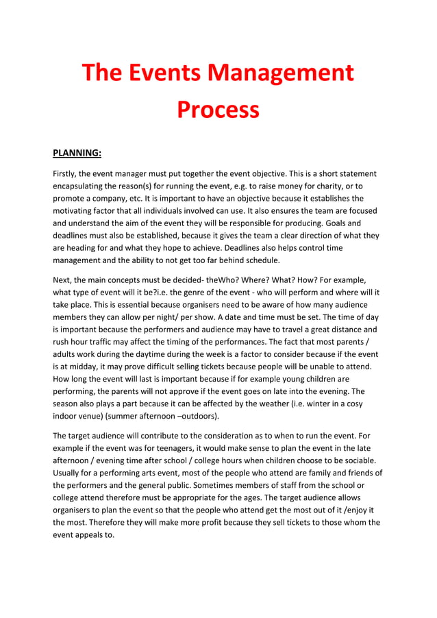 Events management process | DOCX