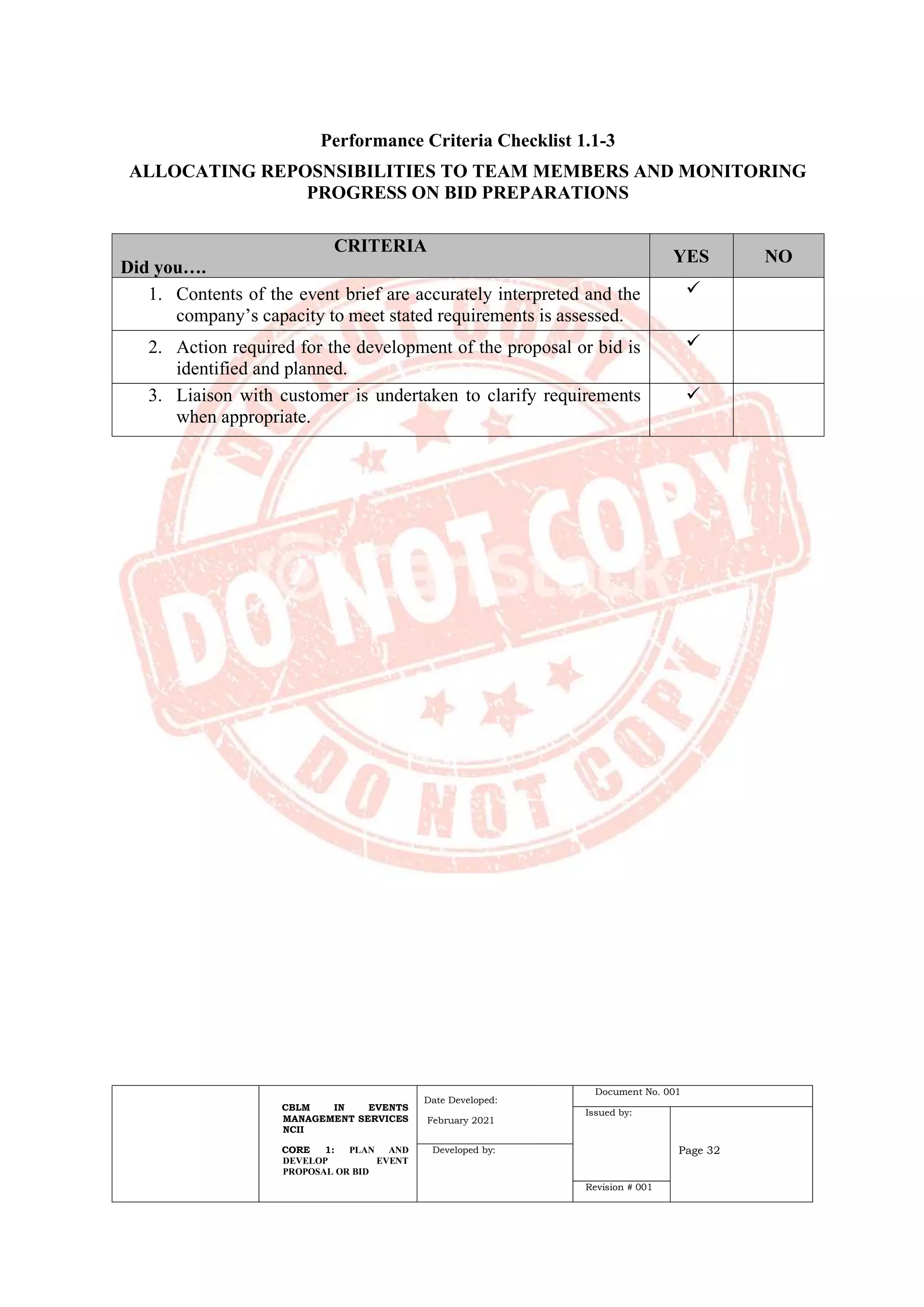 EVENTS MANAGEMENT SERVICES NC III - CBLM | PDF