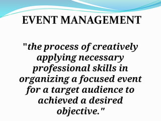 Events management primer for TESDA Evaluation | PDF
