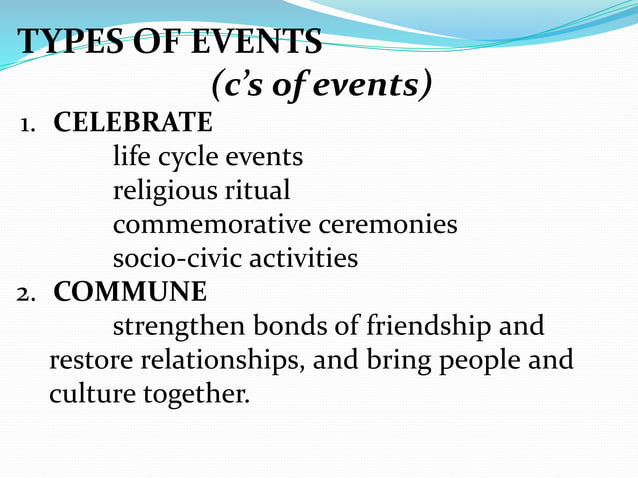 Events management primer for TESDA Evaluation | PDF | Events