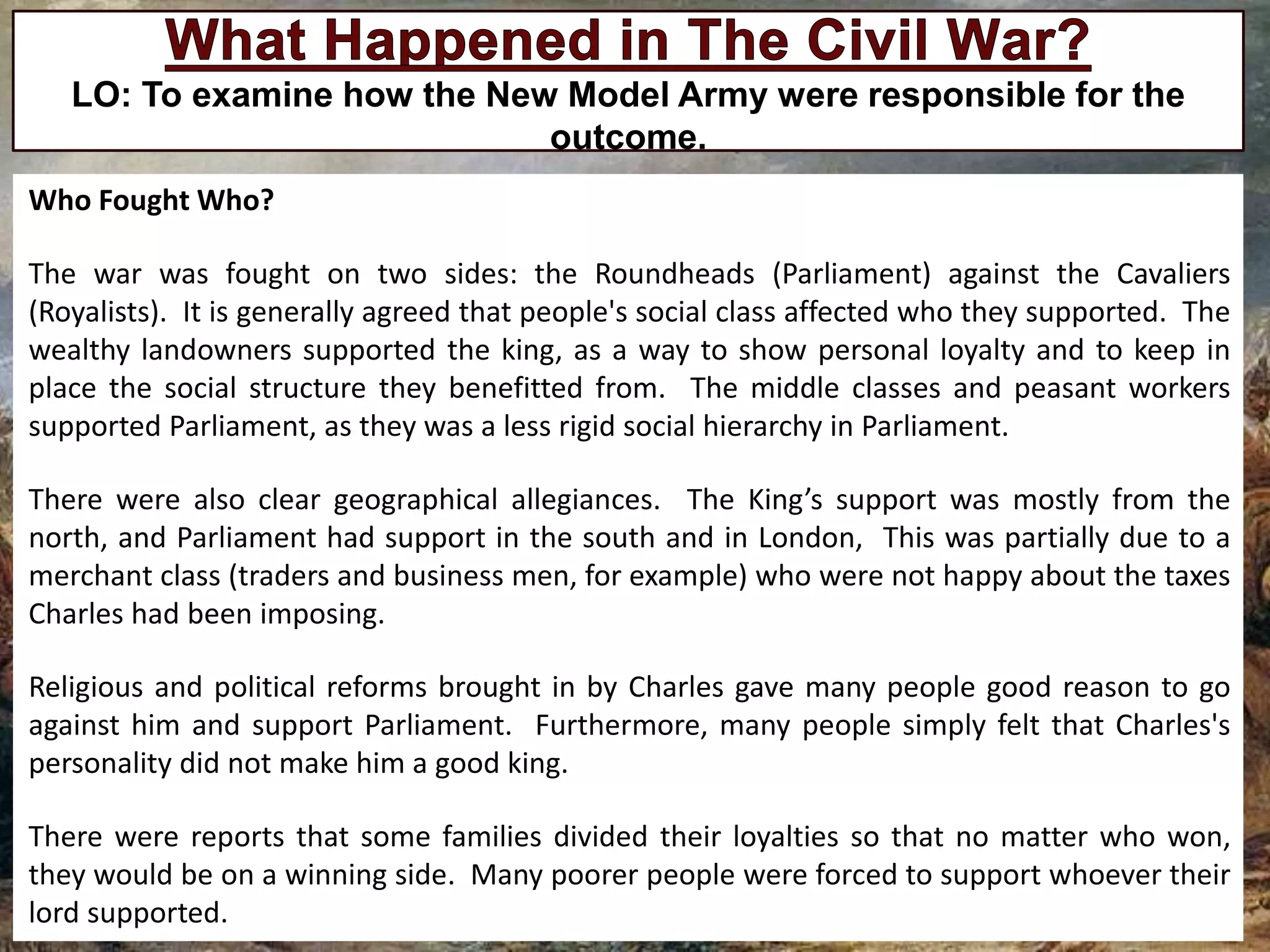 Events of the English Civil War | PPTX