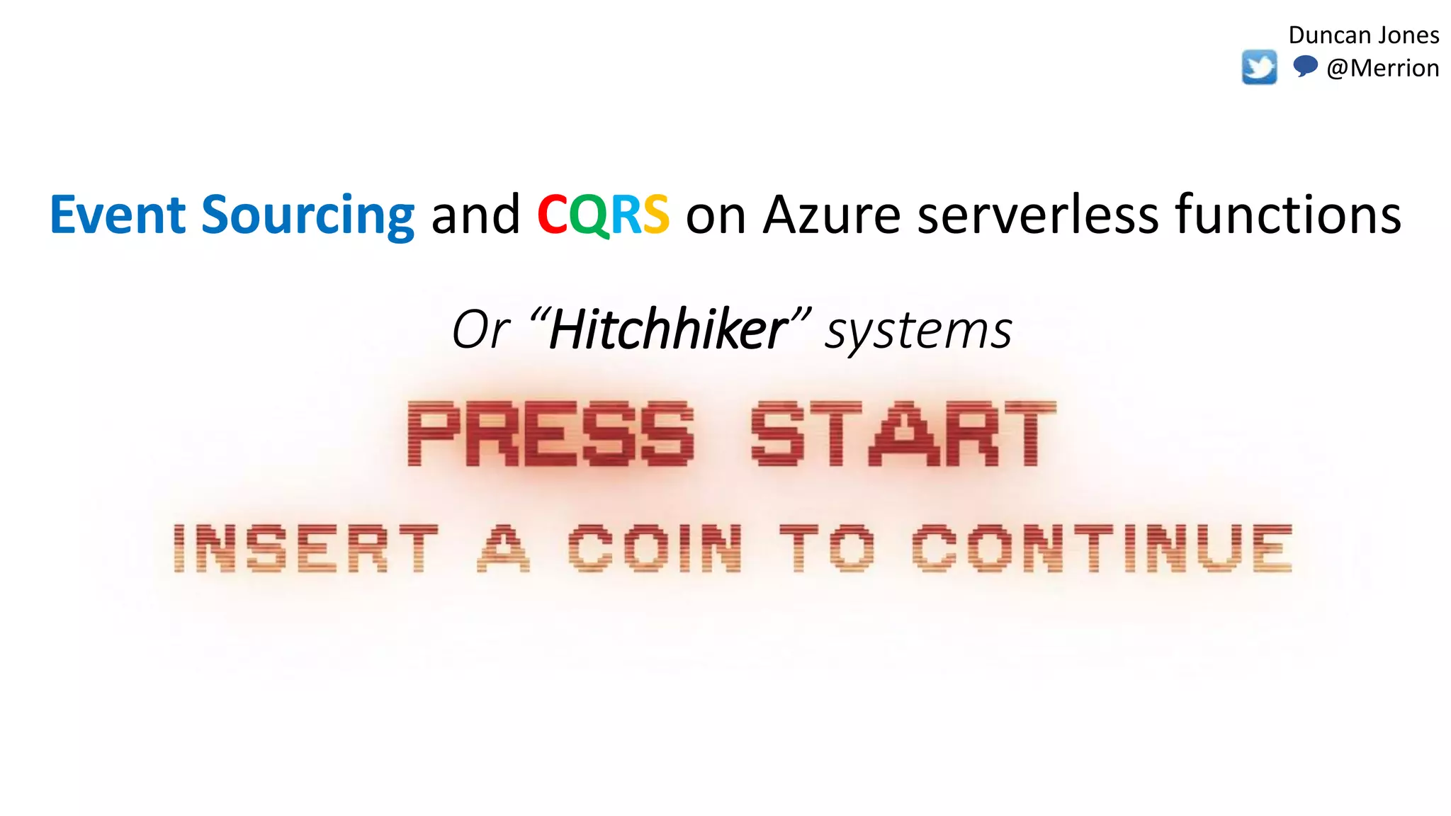 Event Sourcing on Azure Functions | PPTX