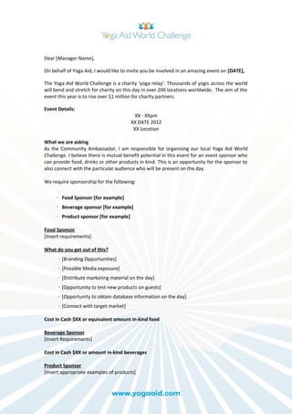 Event sponsorship request document | DOC