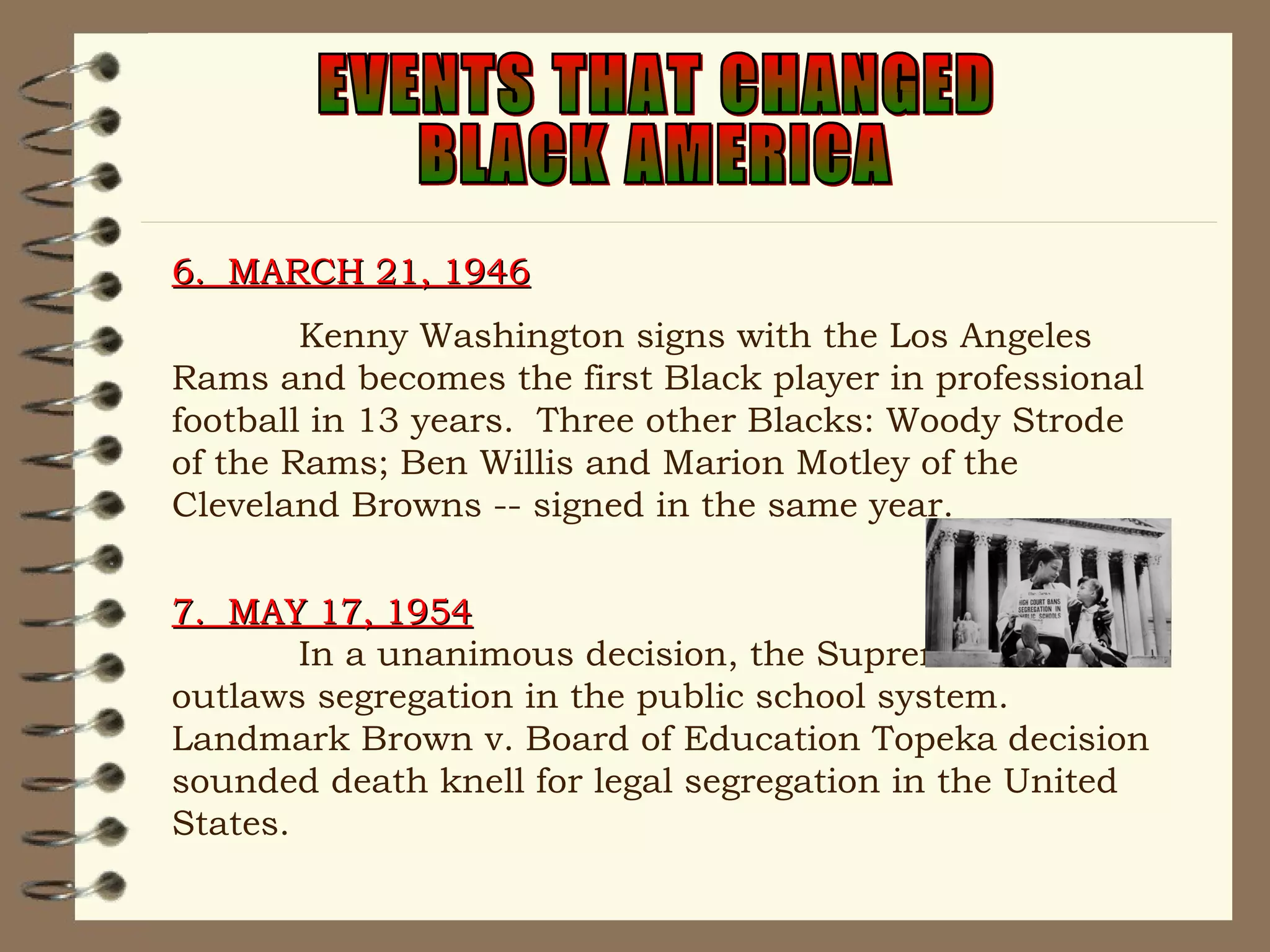 Events that changed black america | PPT | Sports