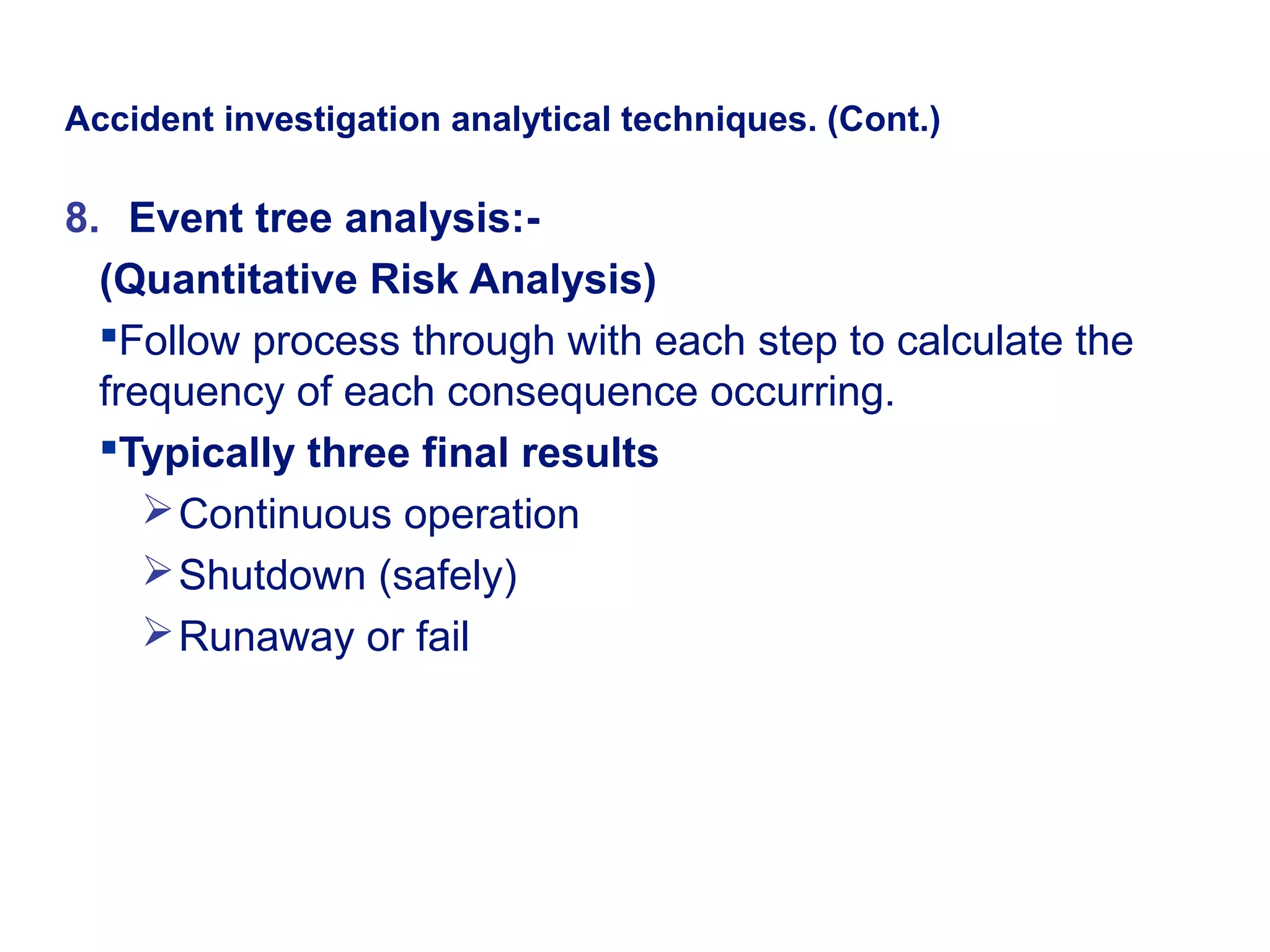 Event tree analysis and risk assessment | PPT