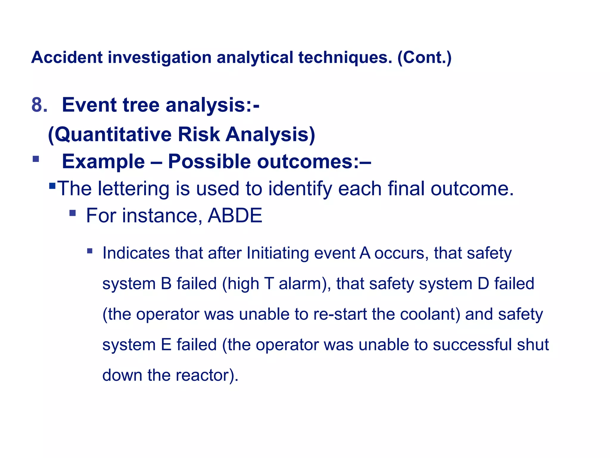 Event tree analysis and risk assessment | PPT