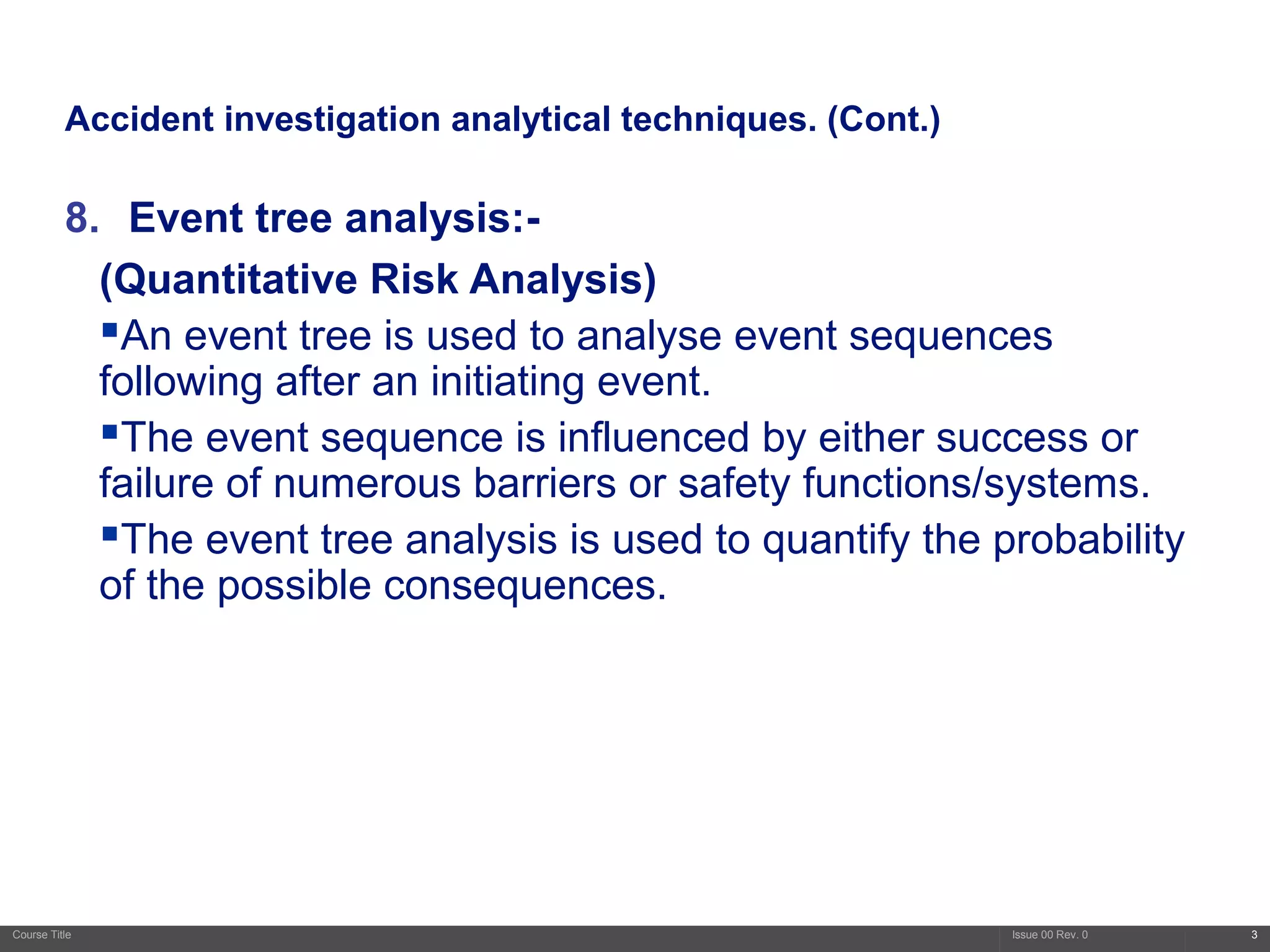 Event tree analysis and risk assessment | PPT
