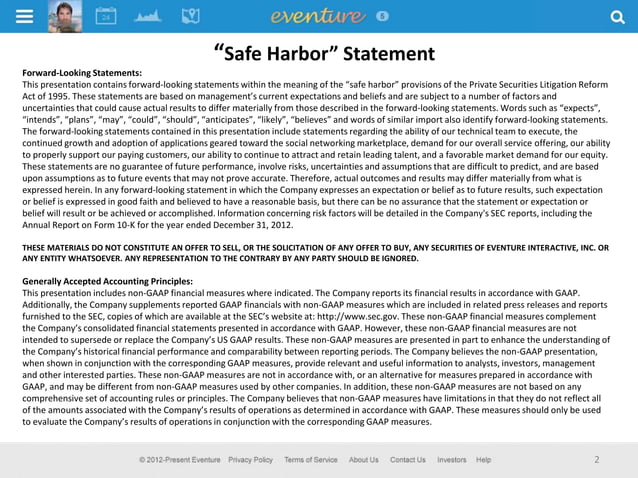 Eventure Interactive - Summary Presentation | PPT