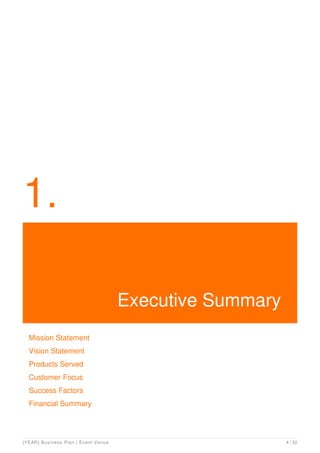 Event Venue Business Plan Example | Upmetrics | PDF