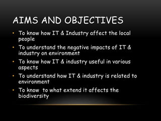 Role of information technology & industrialization on environment | PPT